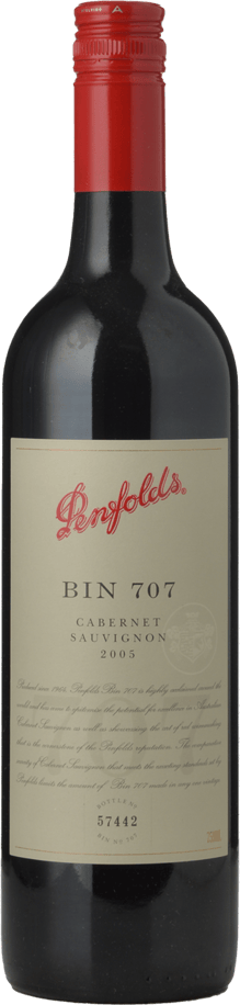 PENFOLDS Bin 707 Cabernet Sauvignon, South Australia 2005 Bottle
